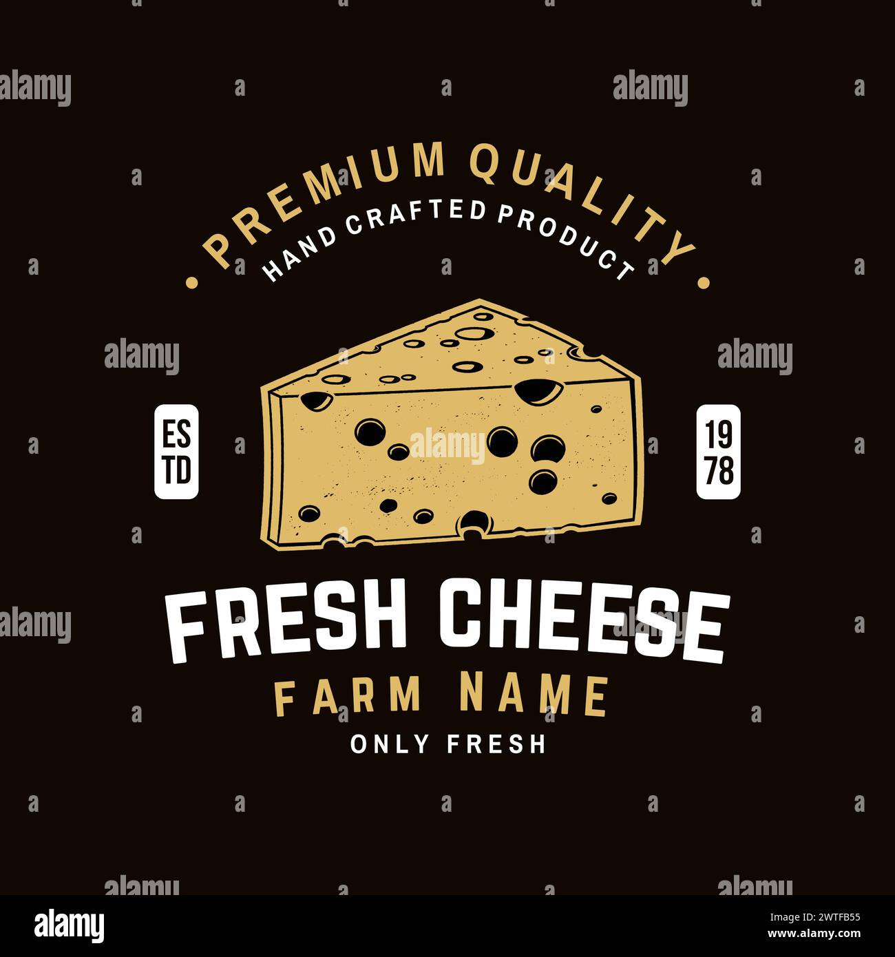 Fresh cheese badge design. Template for logo, branding design with ...