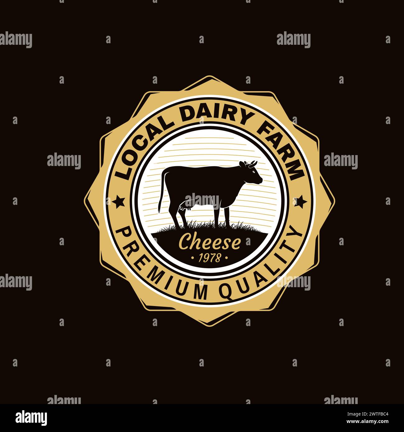 Local dairy farm badge design. Template for logo, branding design with ...