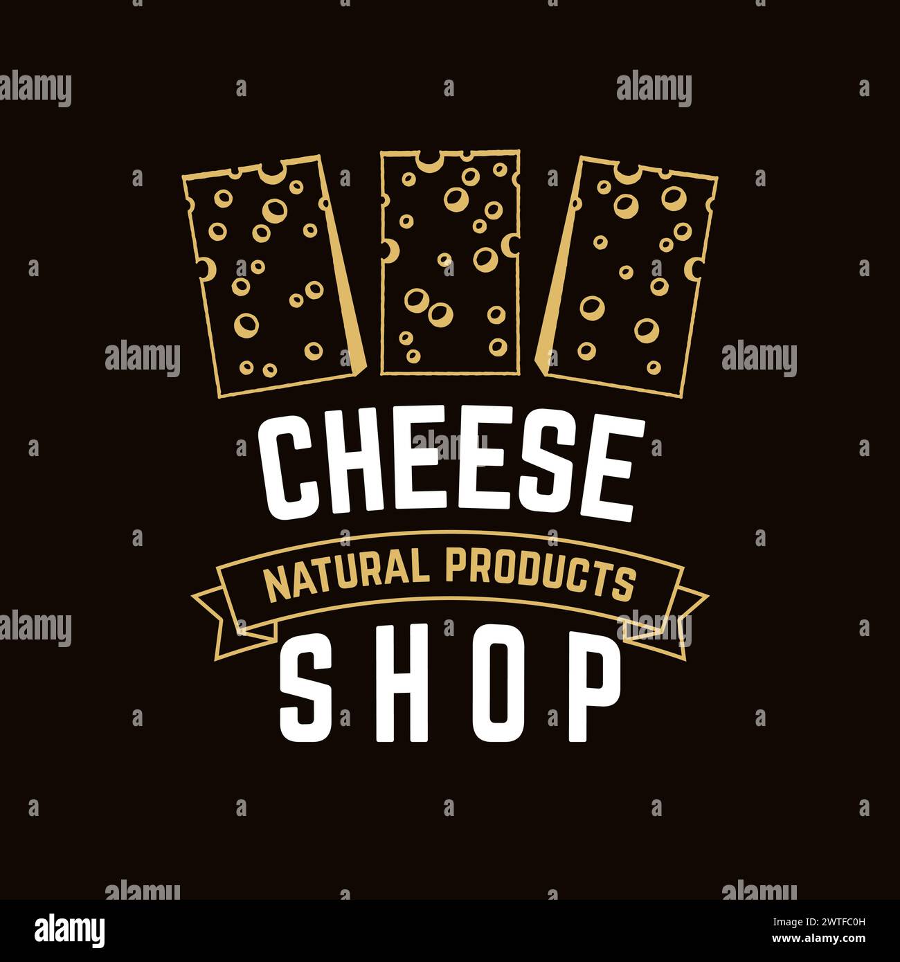 Cheese shop badge design. Template for logo, branding design with block ...