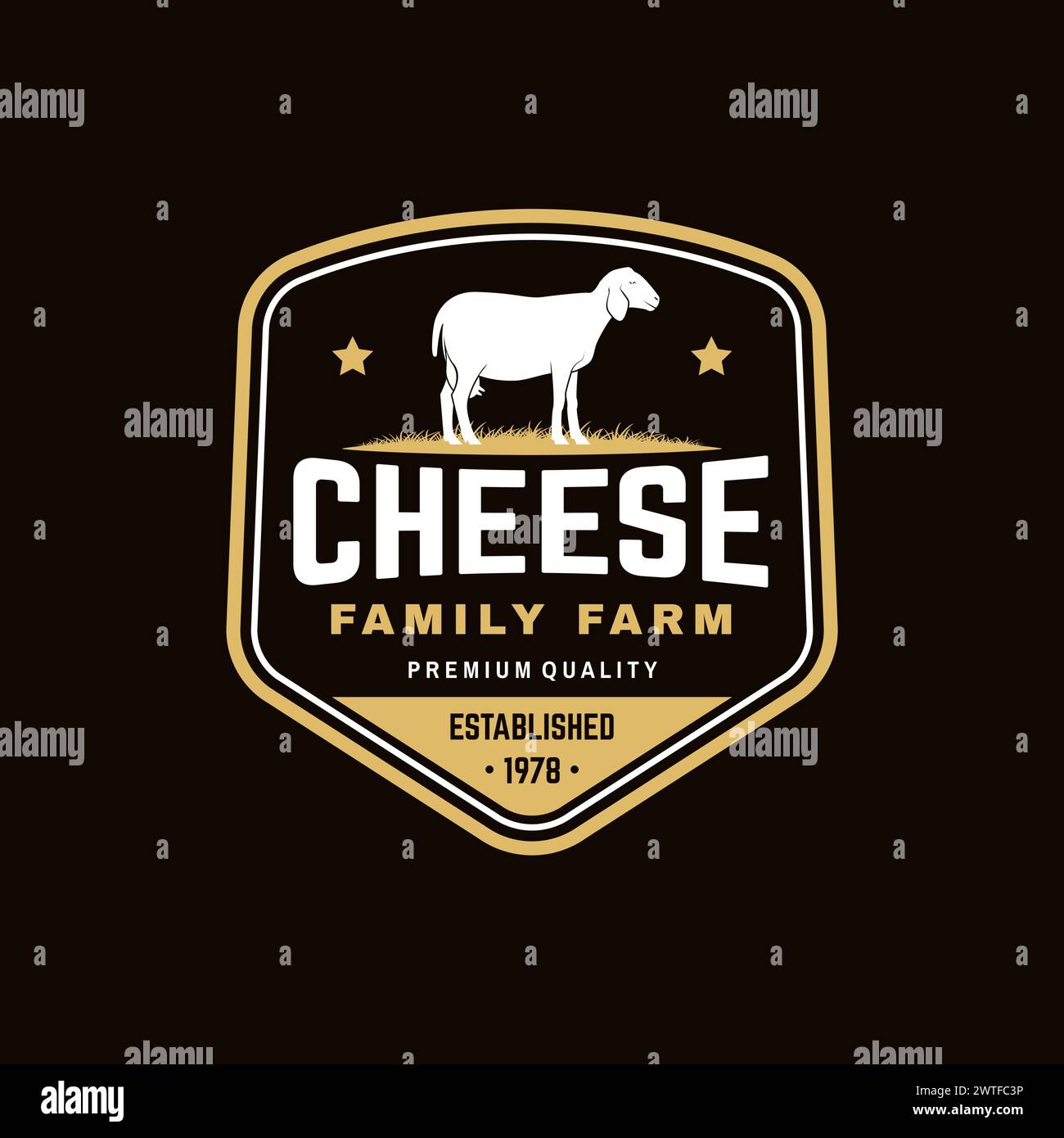 Cheese family farm badge design. Template for logo, branding design ...
