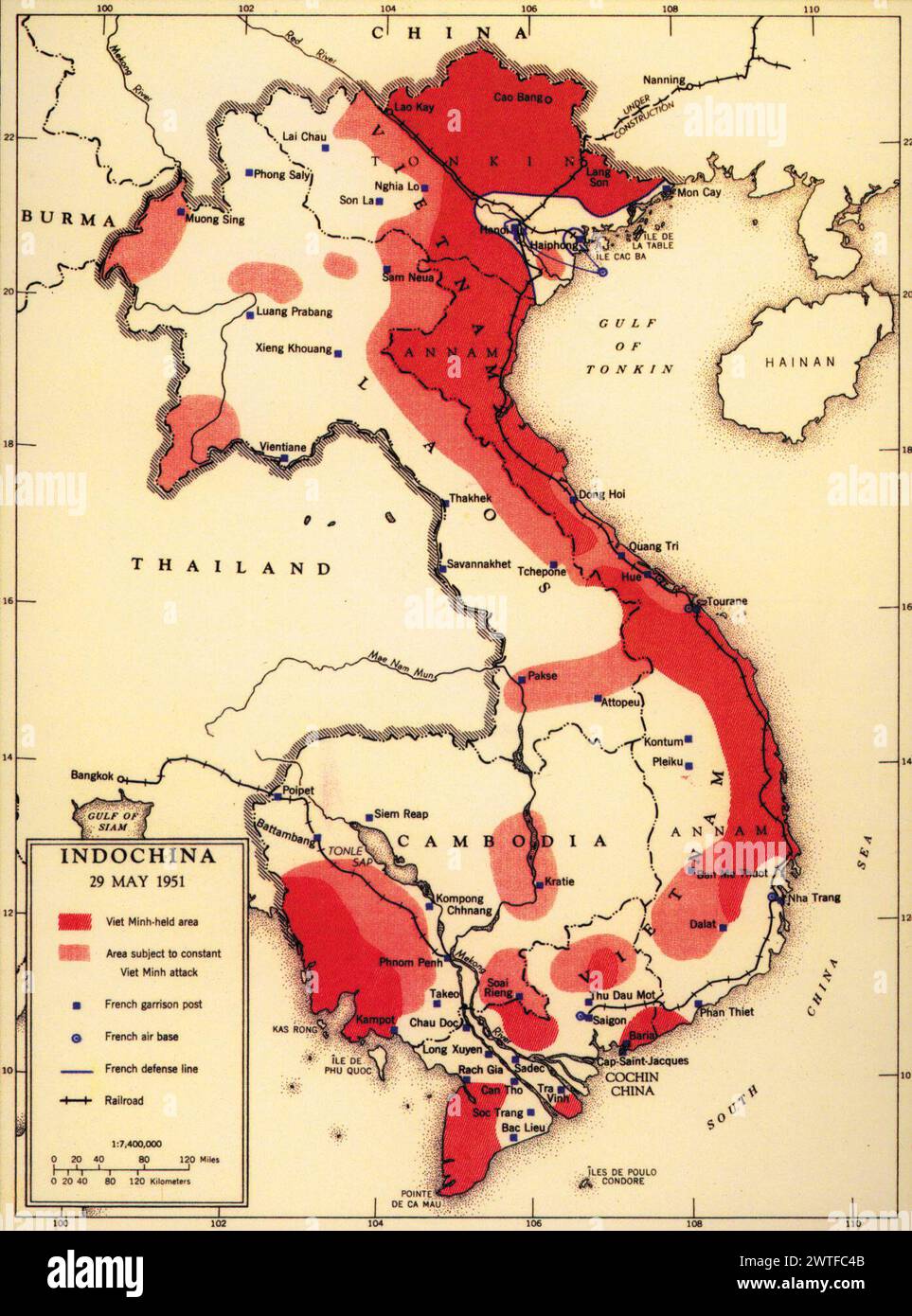 French Indochina Map 1945