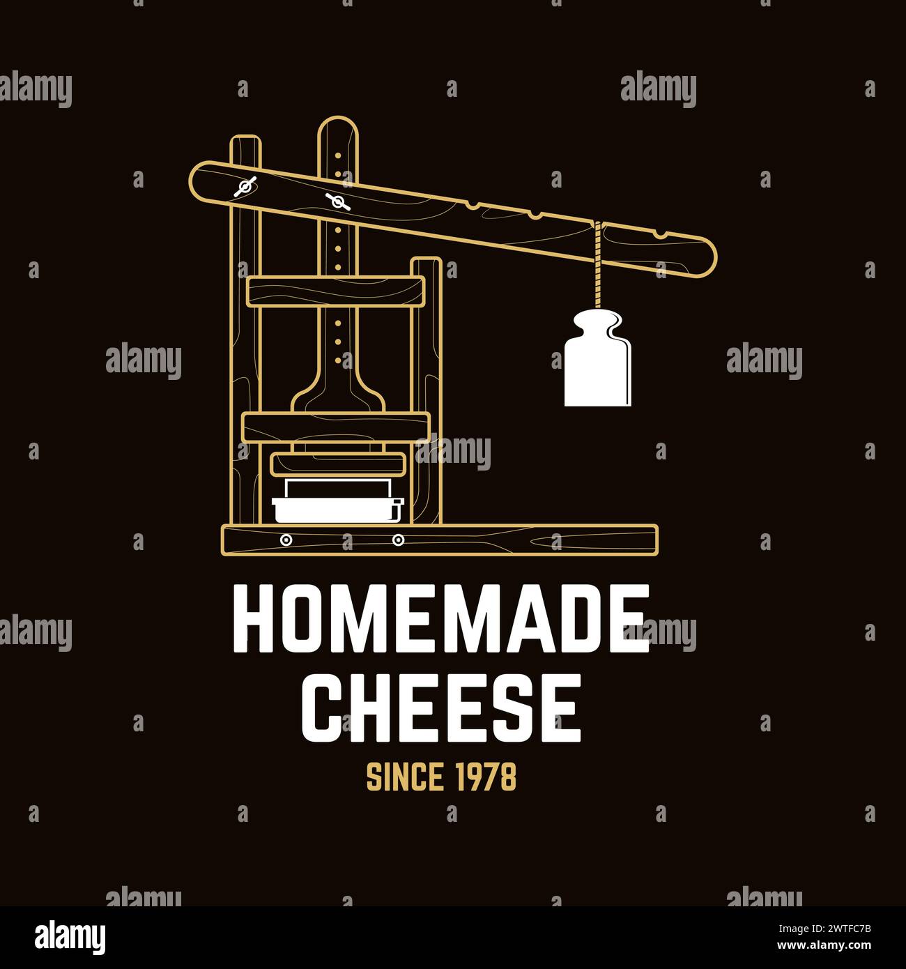 Homemade cheese badge design. Template for logo, branding design with ...