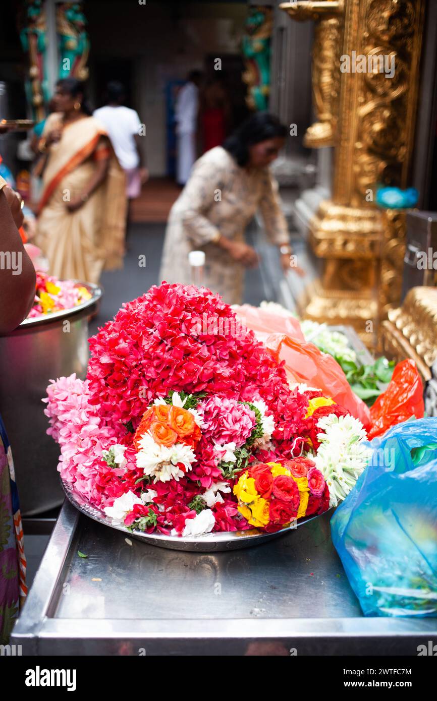 worshippers praying in Hindu temple Stock Photo - Alamy