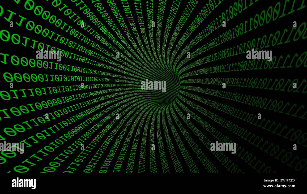 Driving Through Binary Data Tunnel Stock Photo - Alamy