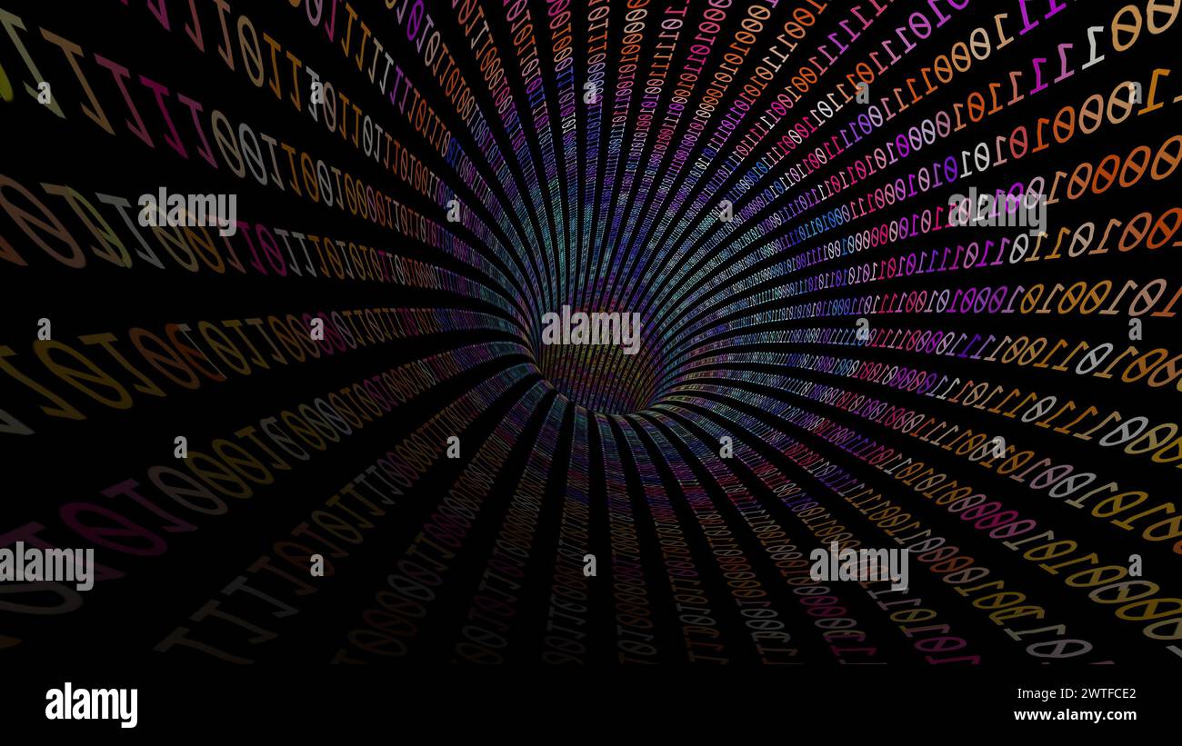 Driving Through Binary Data Tunnel Stock Photo - Alamy