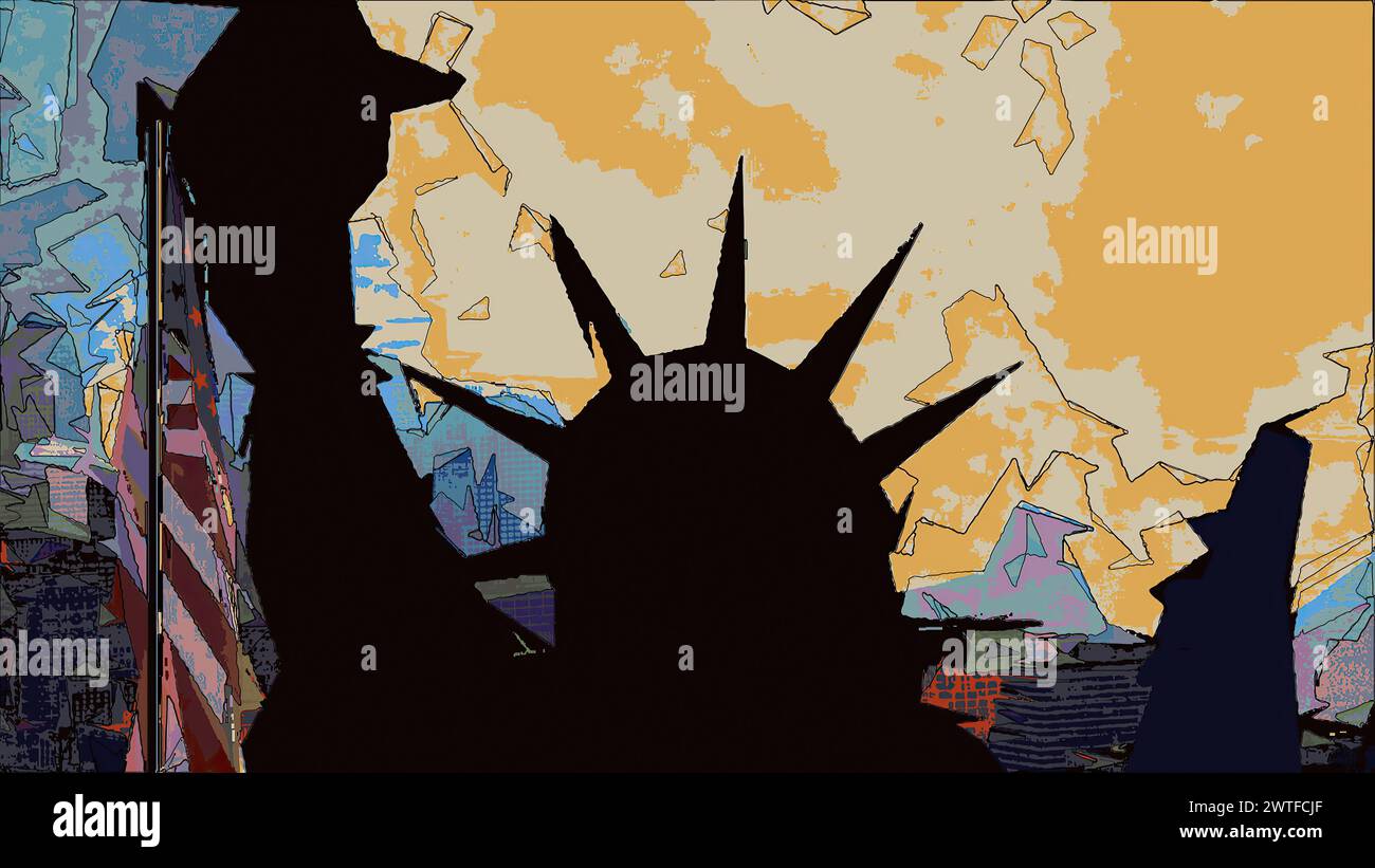 New York Statue of Liberty in a Pop Art Style Stock Photo - Alamy