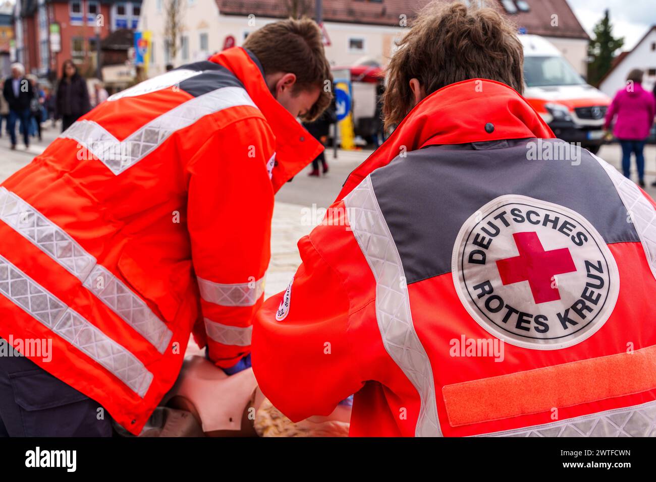 Schwabmünchen, Bavaria, Germany - March 17, 2024: Paramedics from the ...