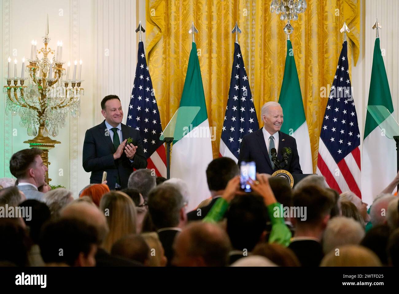President Joe Biden, right, accompanied by Ireland's Prime Minister Leo ...