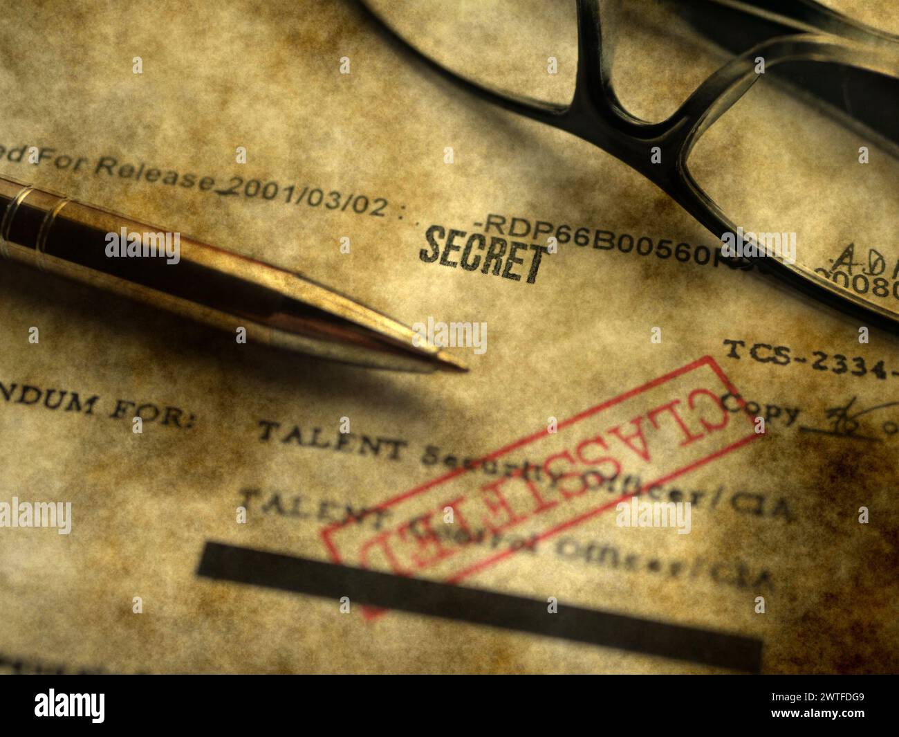Close up of classified document top secret Stock Photo - Alamy