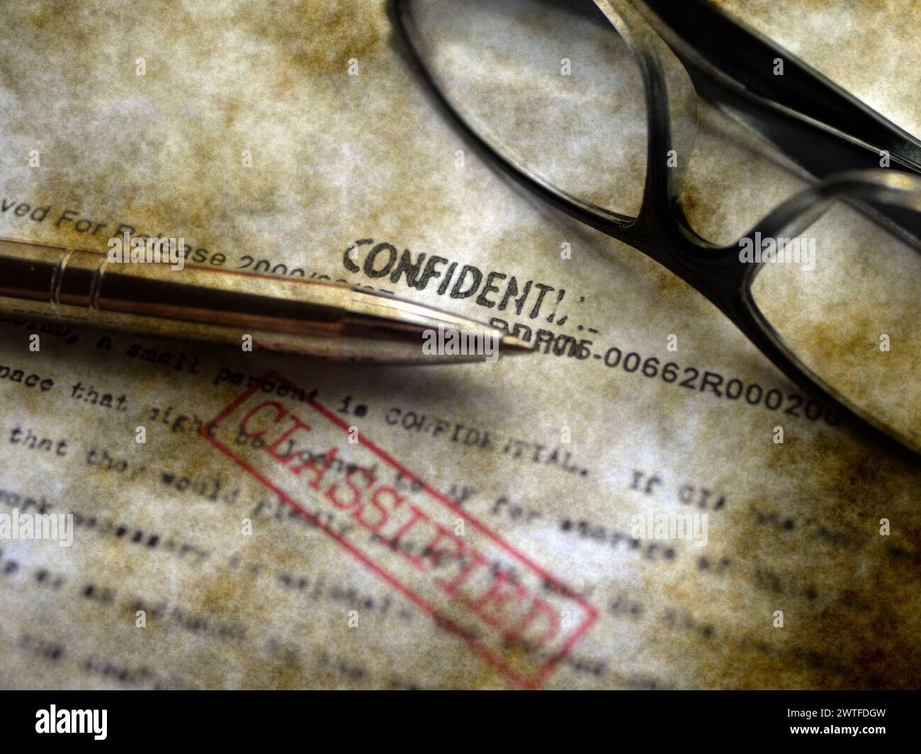 Close up of classified document top secret Stock Photo - Alamy