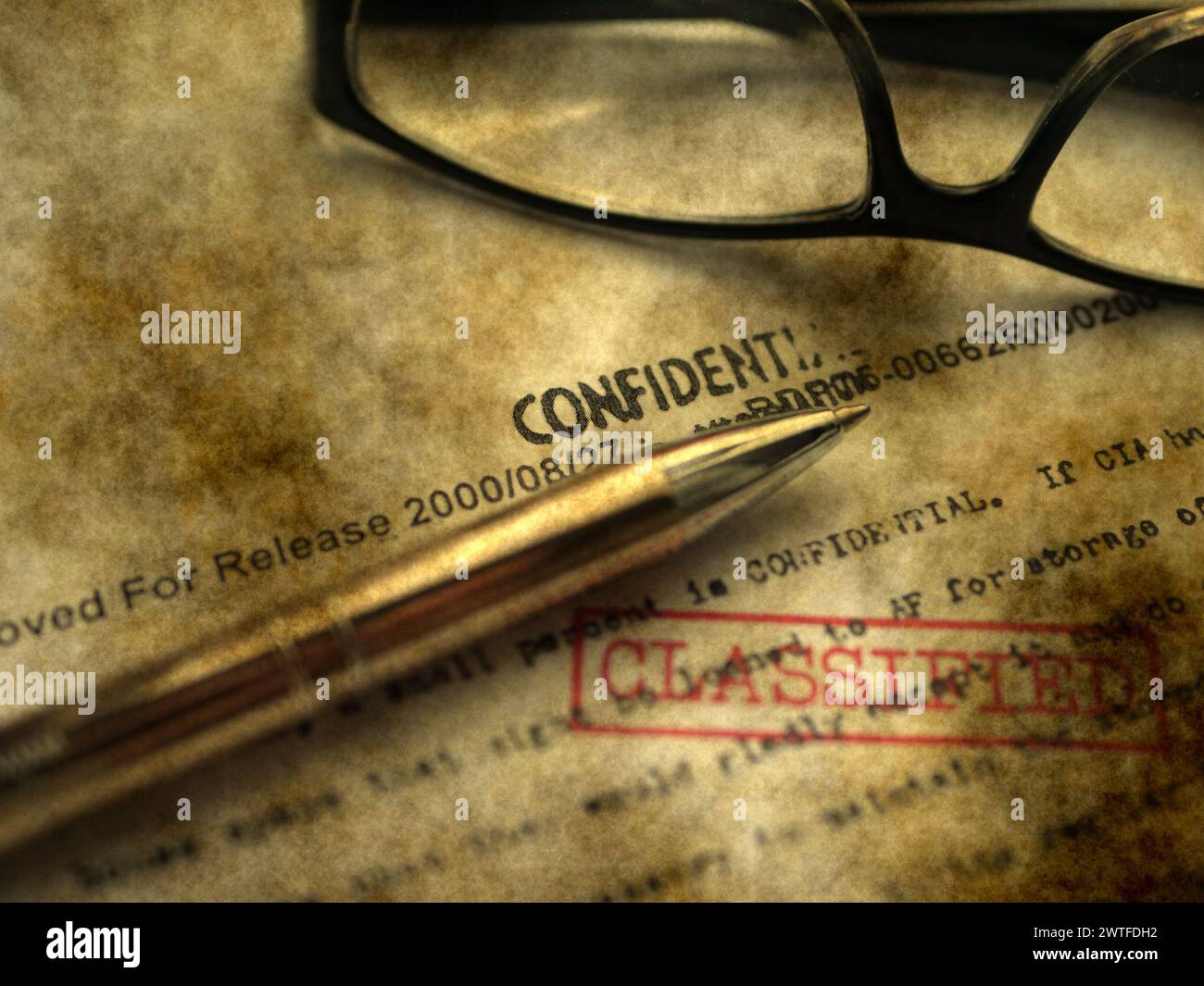 Close up of classified document top secret Stock Photo - Alamy