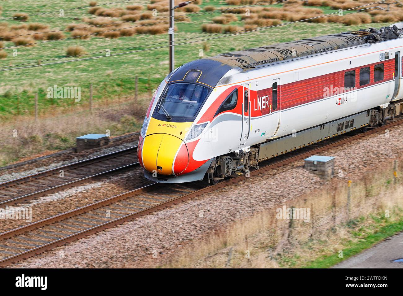 LNER Azuma train passing through Colton Junction near York,North ...