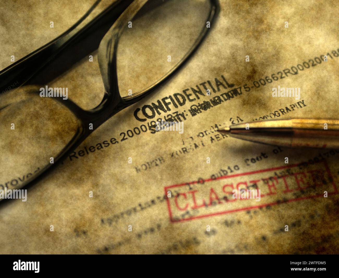 Close up of classified document top secret Stock Photo - Alamy