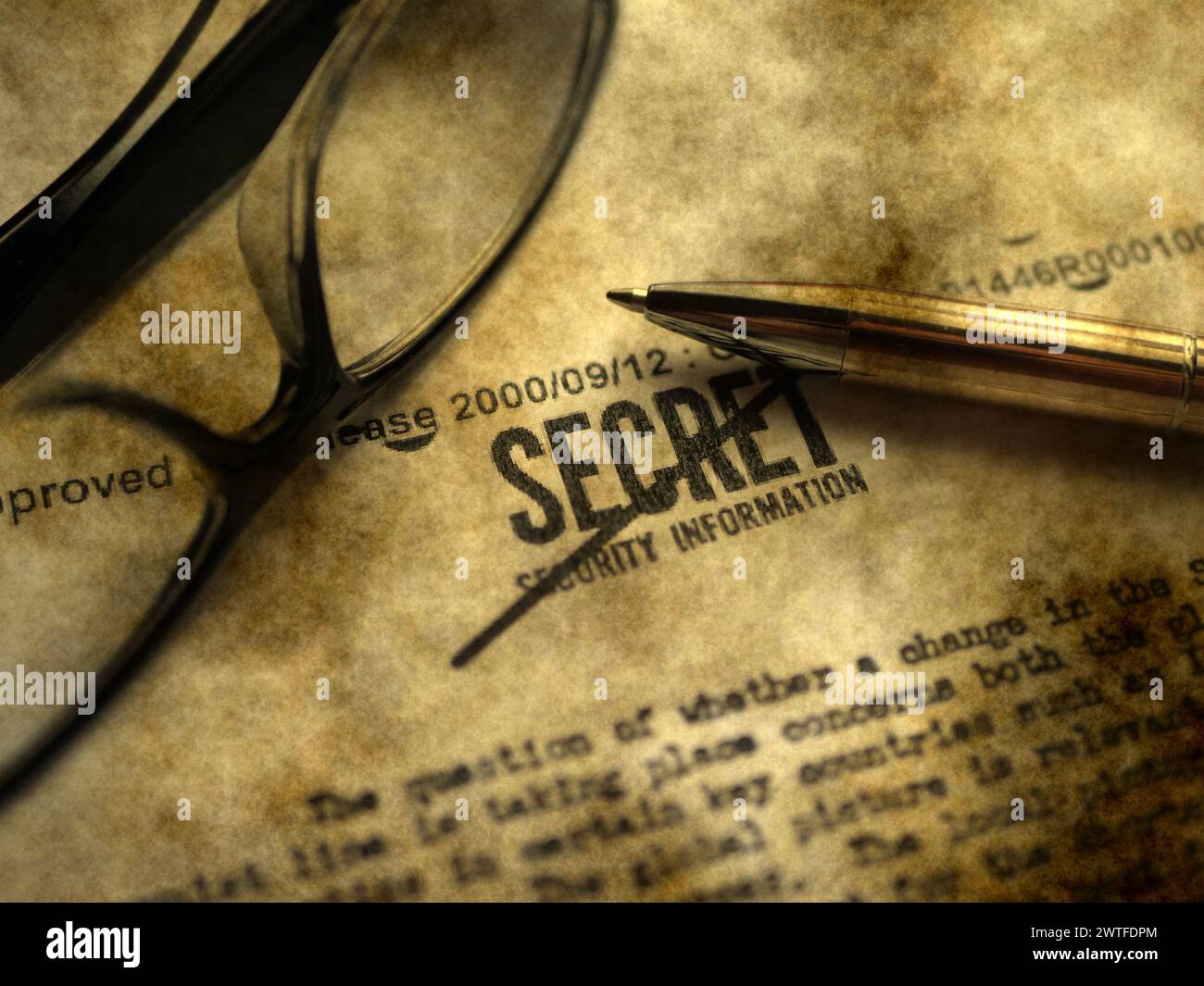 Close up of classified document top secret Stock Photo - Alamy