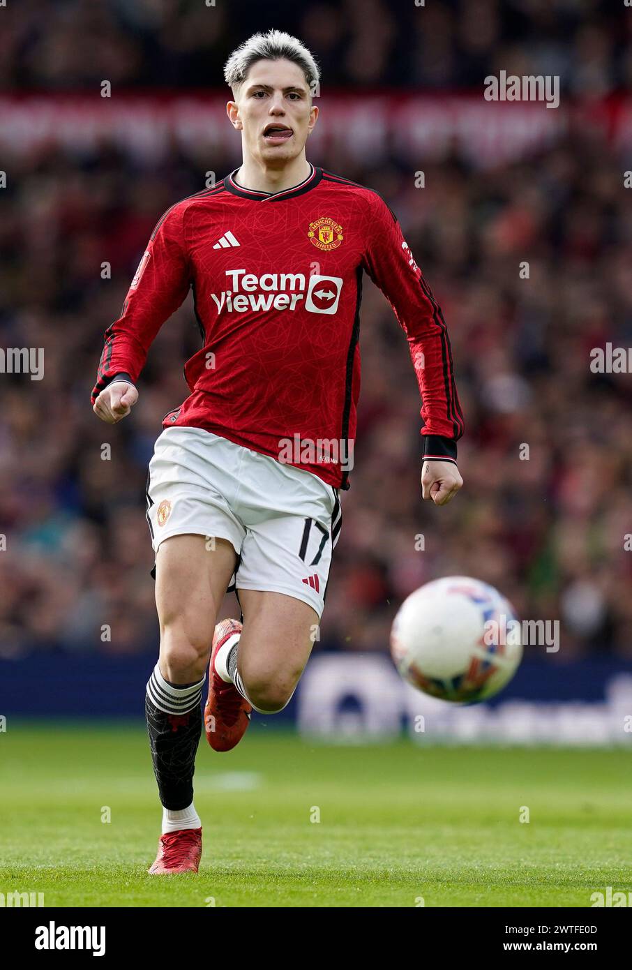 Manchester, UK. 17th Mar, 2024. Alejandro Garnacho of Manchester United ...