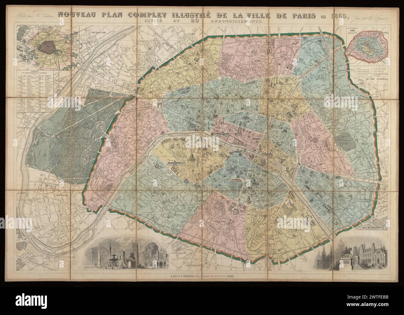 Arrondissements map paris hi-res stock photography and images - Alamy