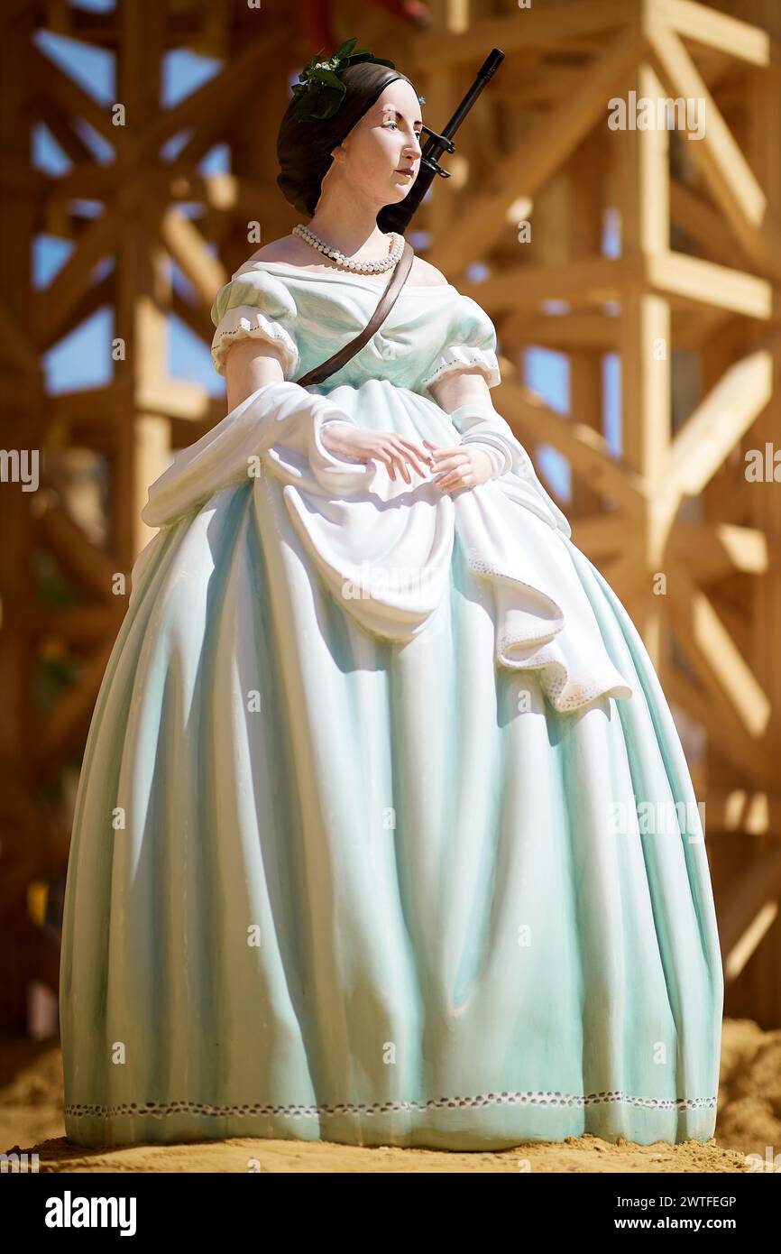 Valencia, Spain. 17th Mar, 2024. A 'Ninot' (puppet) of Falla del ...