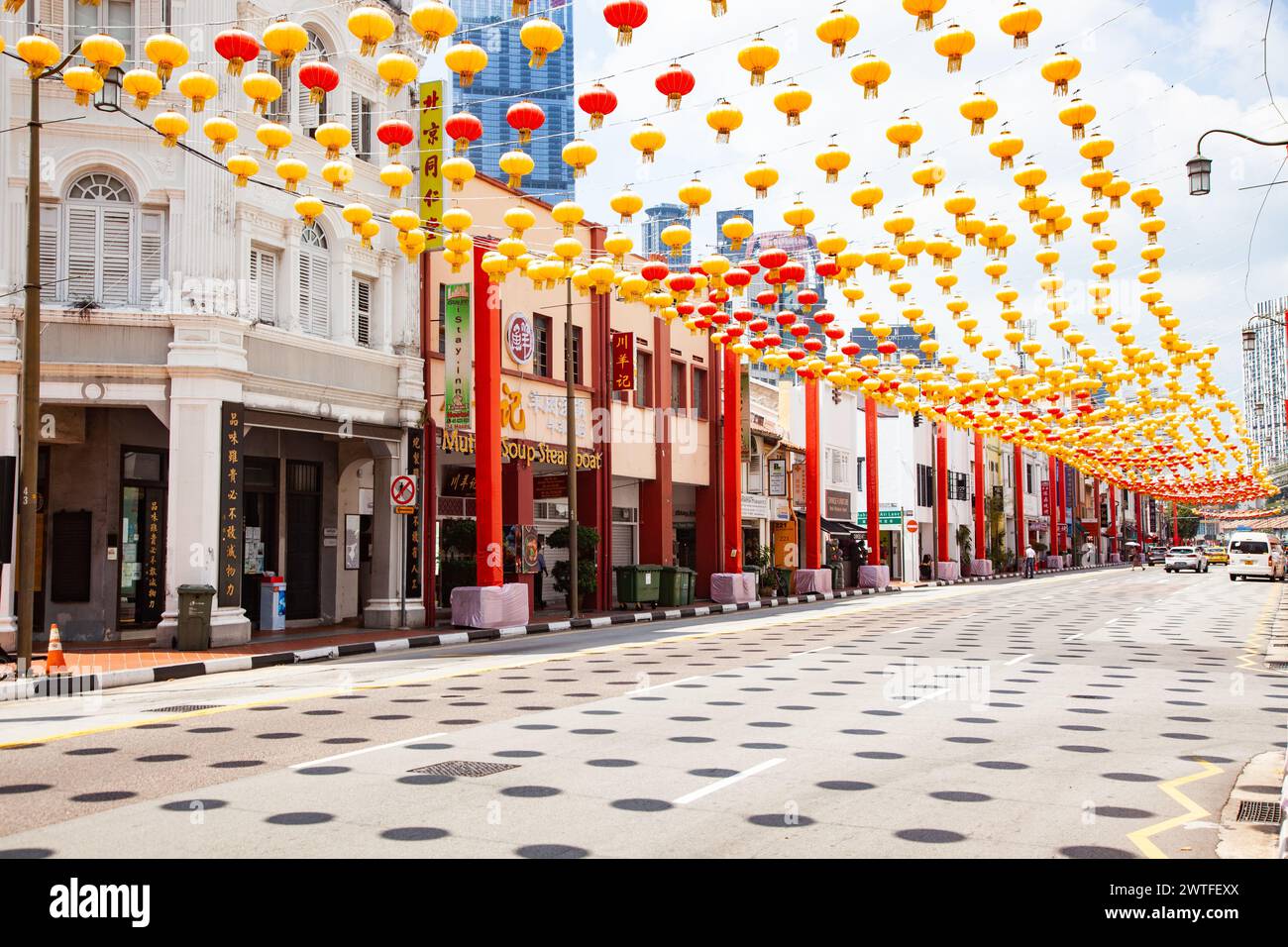 colorful street in Singapore China town Stock Photo - Alamy