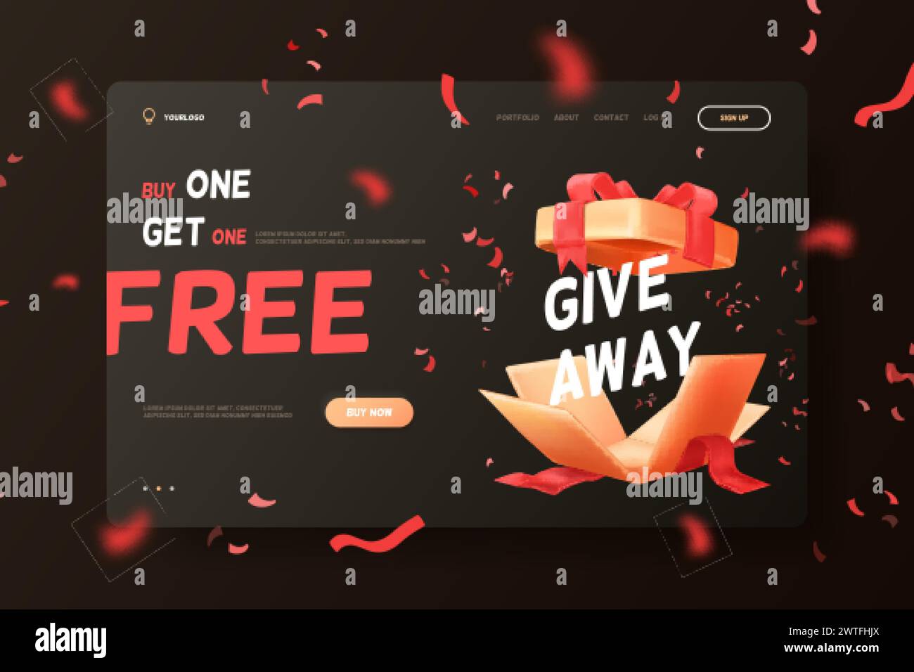 3d giveaway gift. Give away winning prizes announcement banner, amazing ...