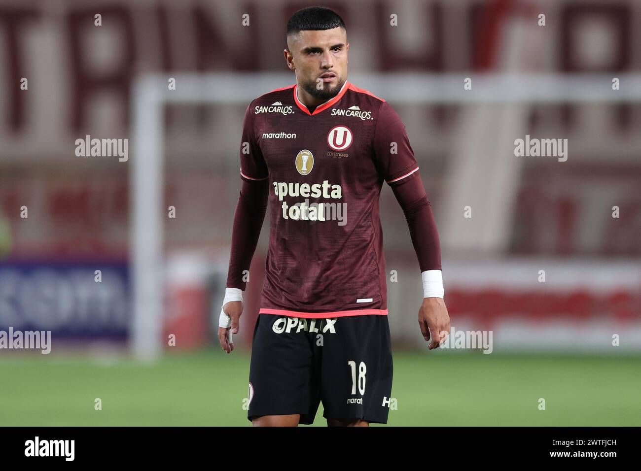 Lima, Peru. 13th Mar, 2024. Rodrigo Urena of Universitario de Deportes ...