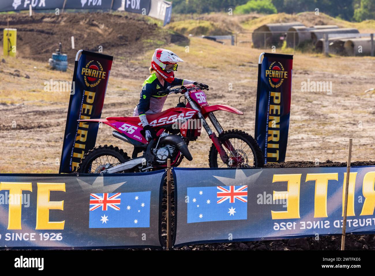 Wonthaggi, Australia, 17 March, 2024. Emily Lambert of SA driving GAS ...