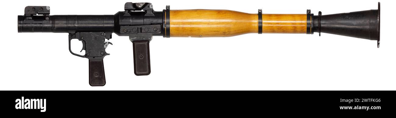 rocket propelled grenade launcher RPG 7 isolated on white background ...