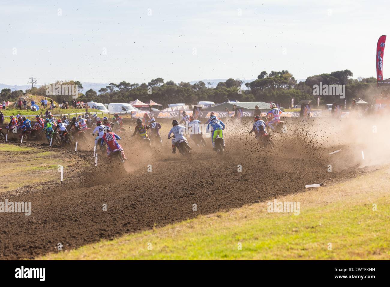 Wonthaggi, Australia, 17 March, 2024. Start of MX2 race during the ...