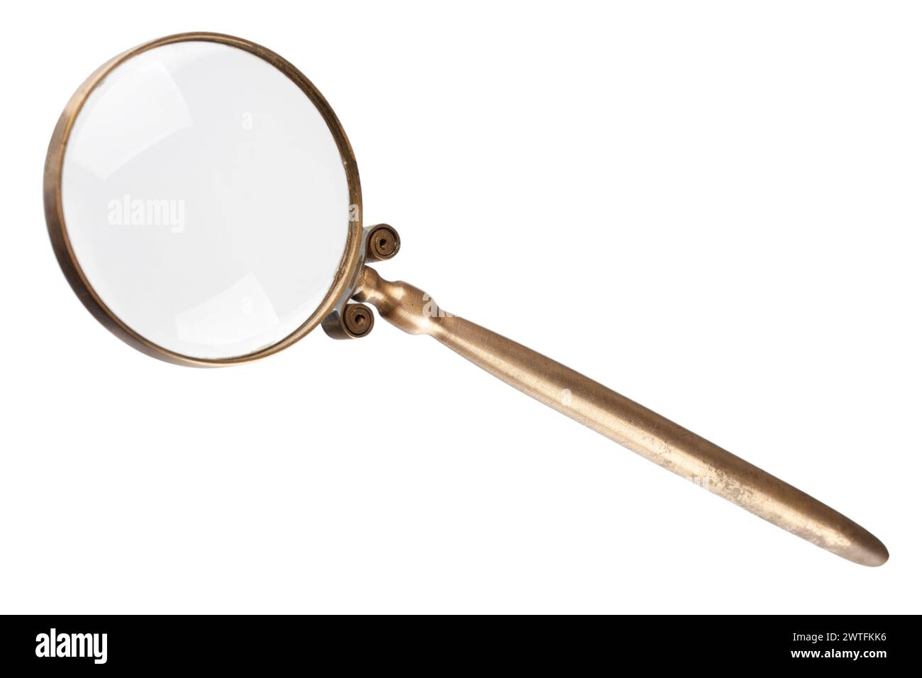 Retro vintage magnifying glass isolated on white background Stock Photo ...