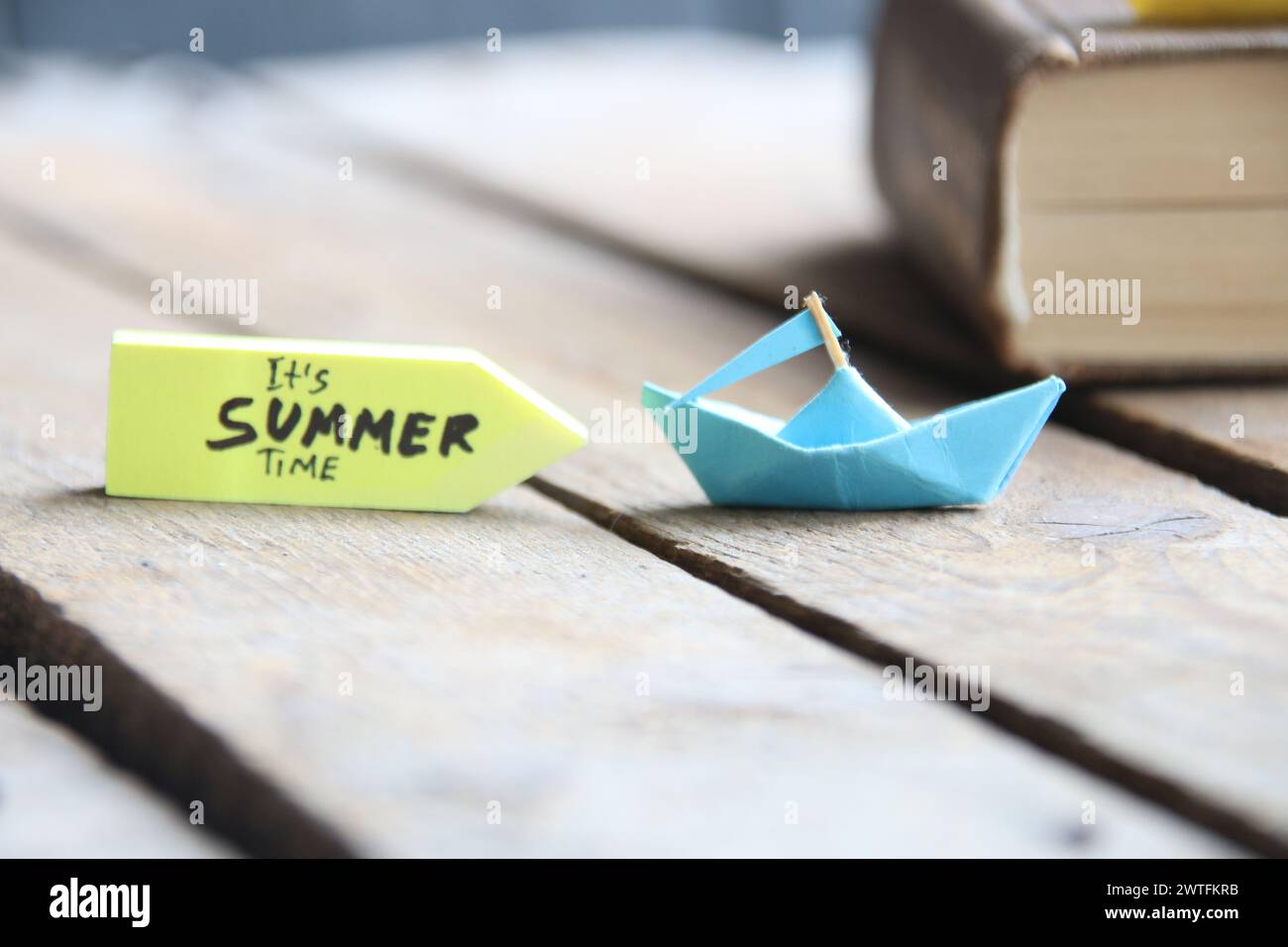 Origami boat text hi-res stock photography and images - Alamy