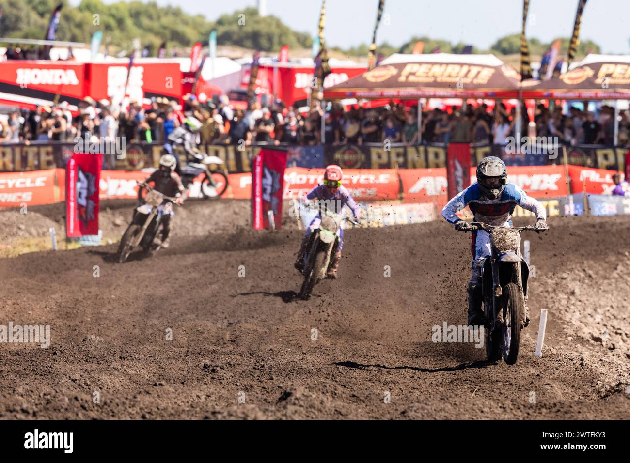Wonthaggi, Australia, 17 March, 2024. MX1 riders during the Penrite ...