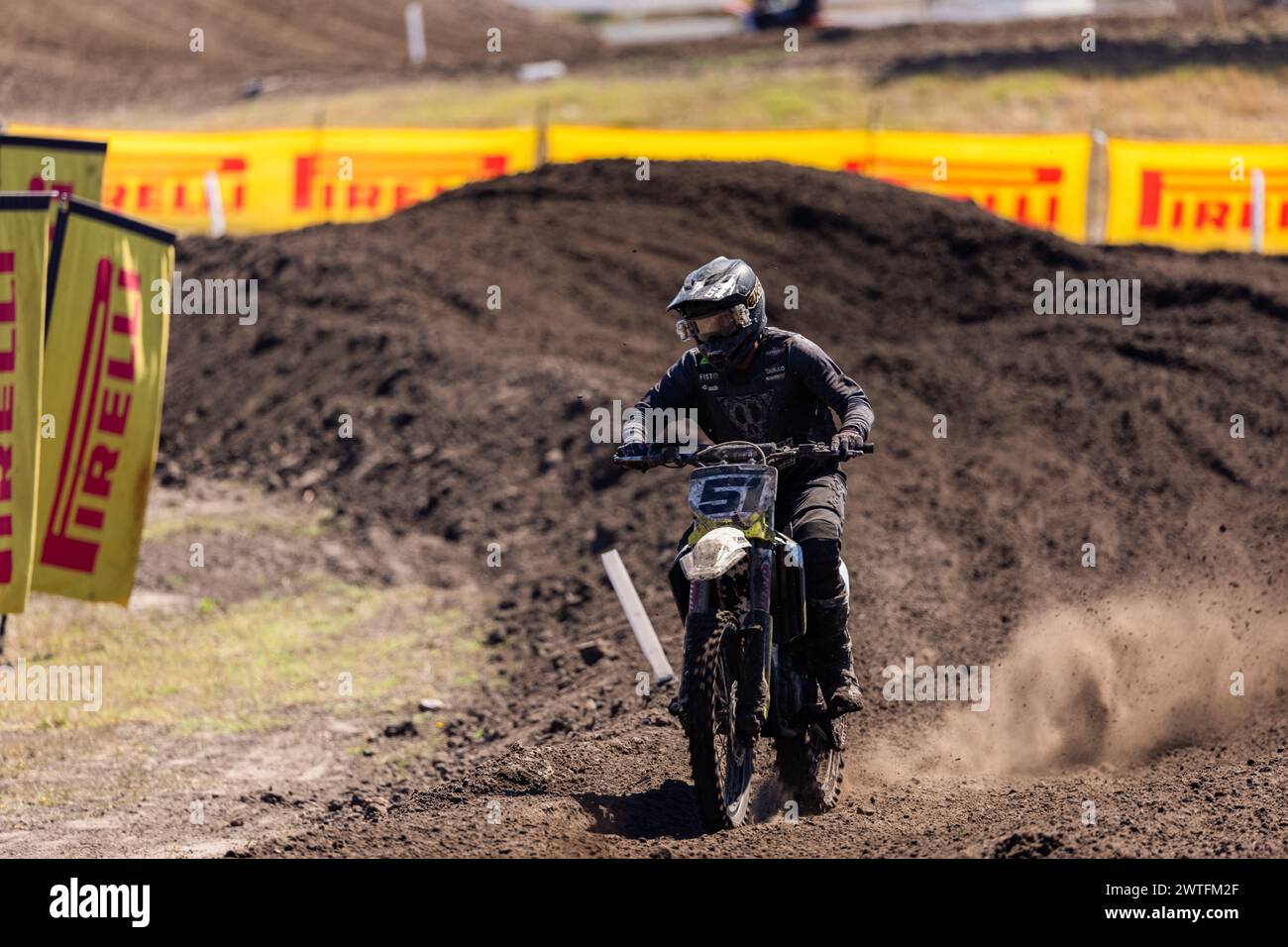 Wonthaggi, Australia, 17 March, 2024. Robbie Marshall of QLD driving HUSQVARNA FC450 in class ...