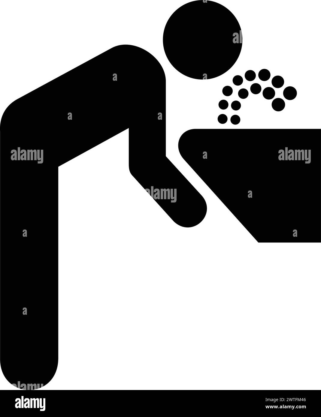 Drinking fountain symbol. Vector illustration of man drinking water ...