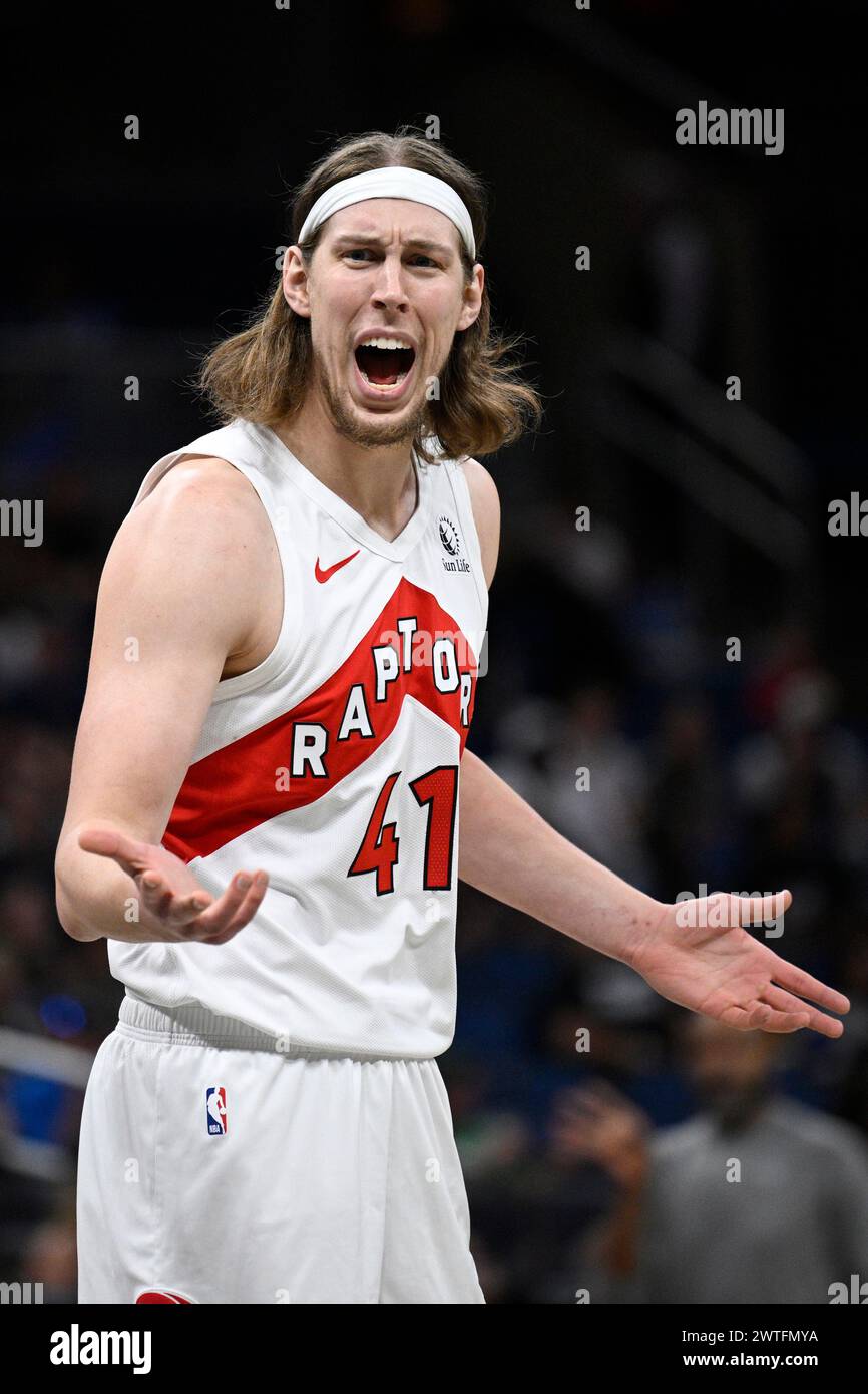 Toronto Raptors forward Kelly Olynyk argues a point with an official ...