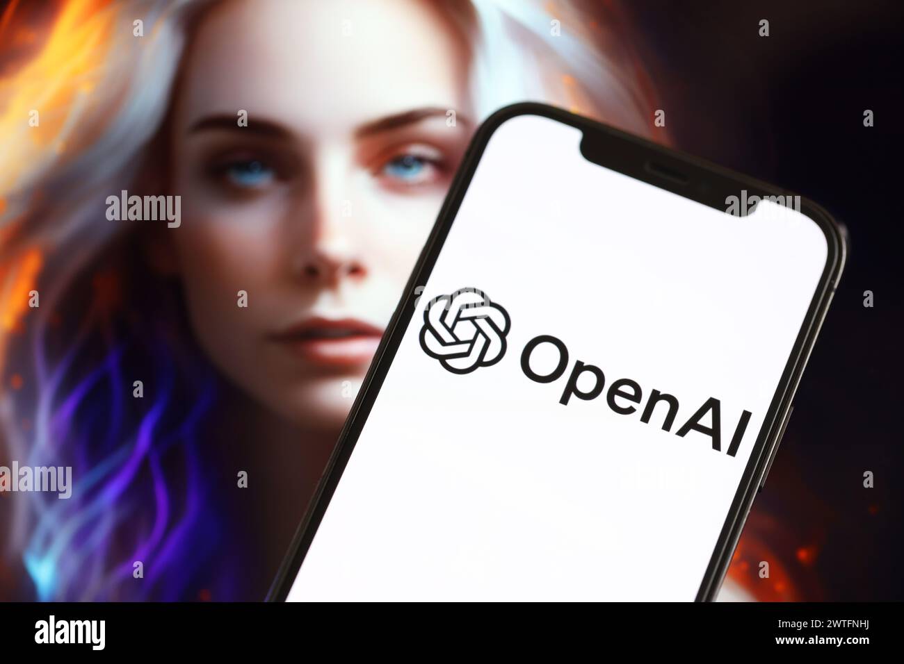 KYIV, UKRAINE - MARCH 17, 2024 OpenAI logo on iPhone display screen ...