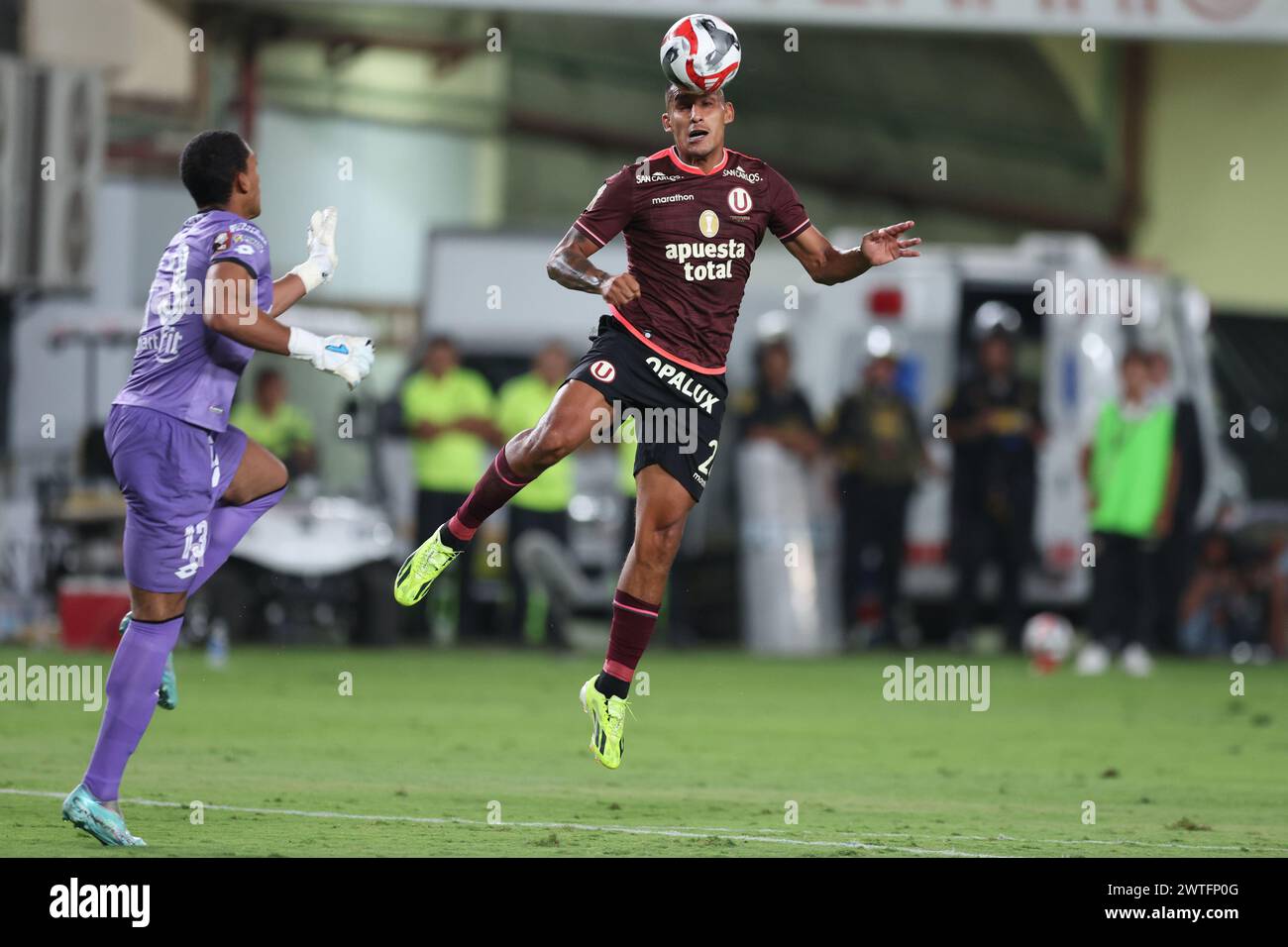 Lima, Peru. 12th Mar, 2024. Alex Valera of Universitario de Deportes ...