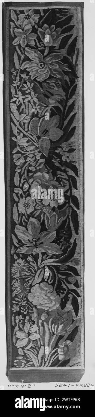 Border section with garland of flowers. unknown c. 1700-1750 Tapestry ...