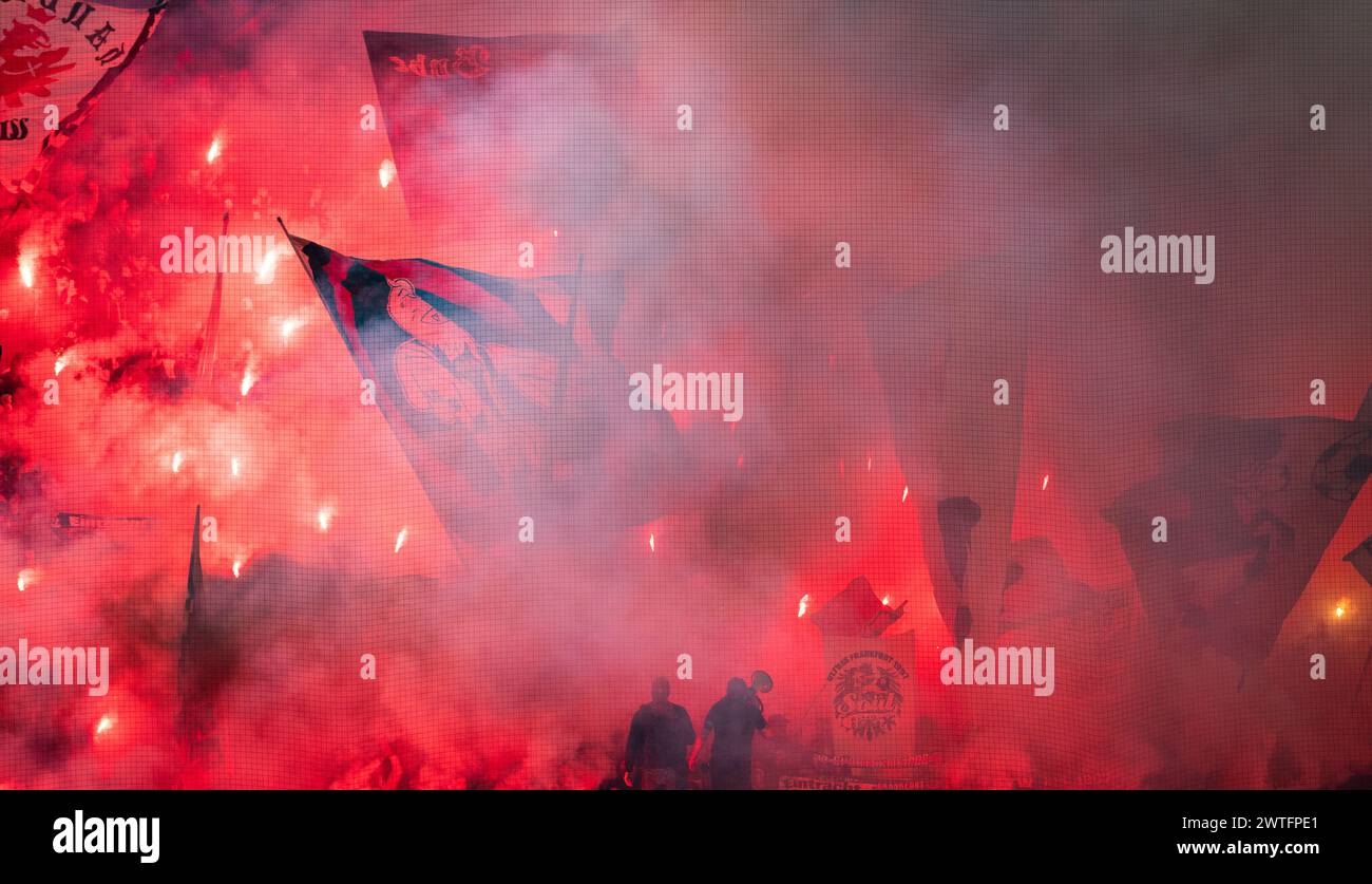 Dortmund, Germany. 17th Mar 2024. Pyro im Eintracht Fanblock Borussia ...