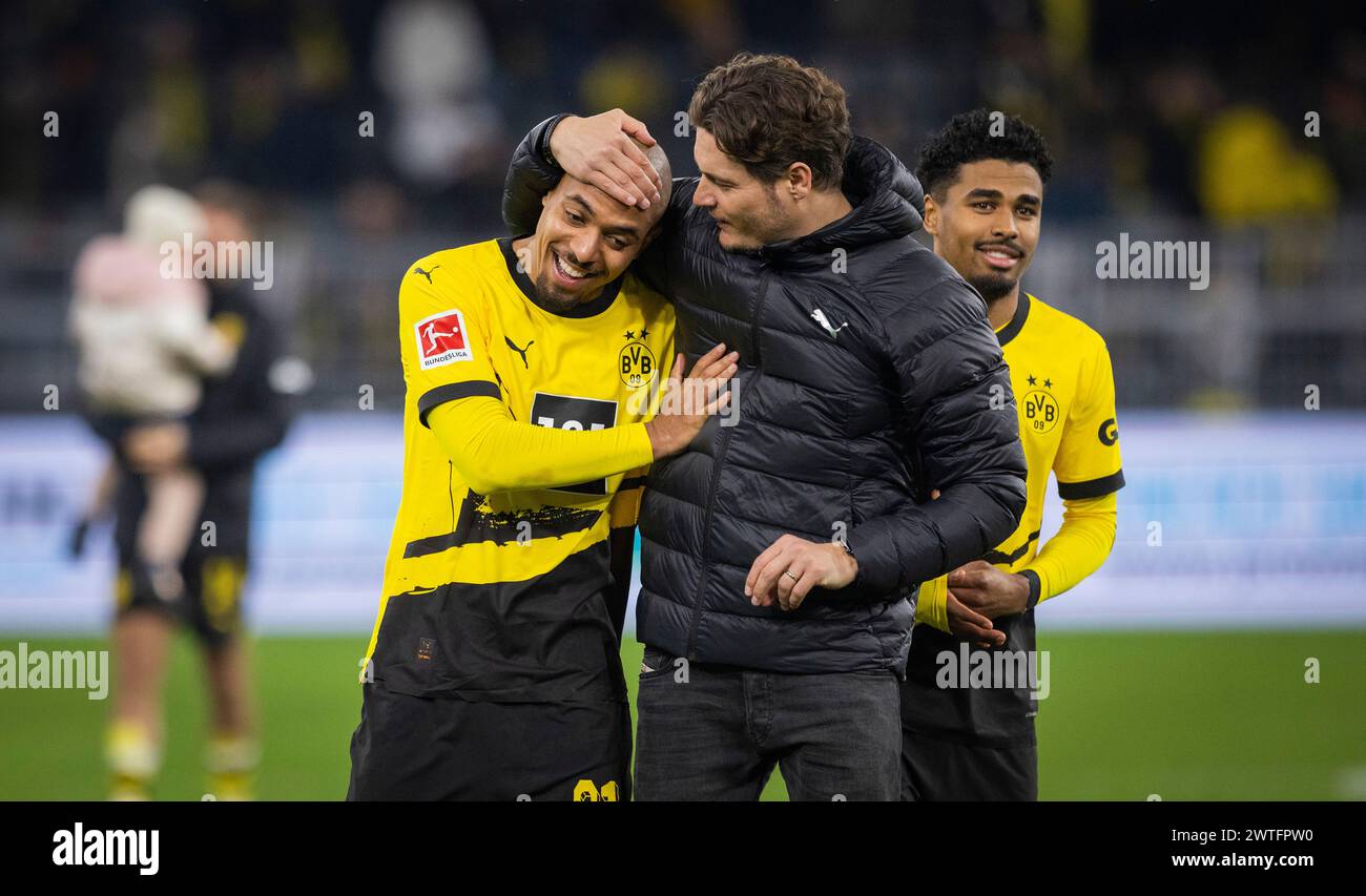 Dortmund, Germany. 17th Mar 2024. Schlussjubel: Donyell Malen (BVB ...