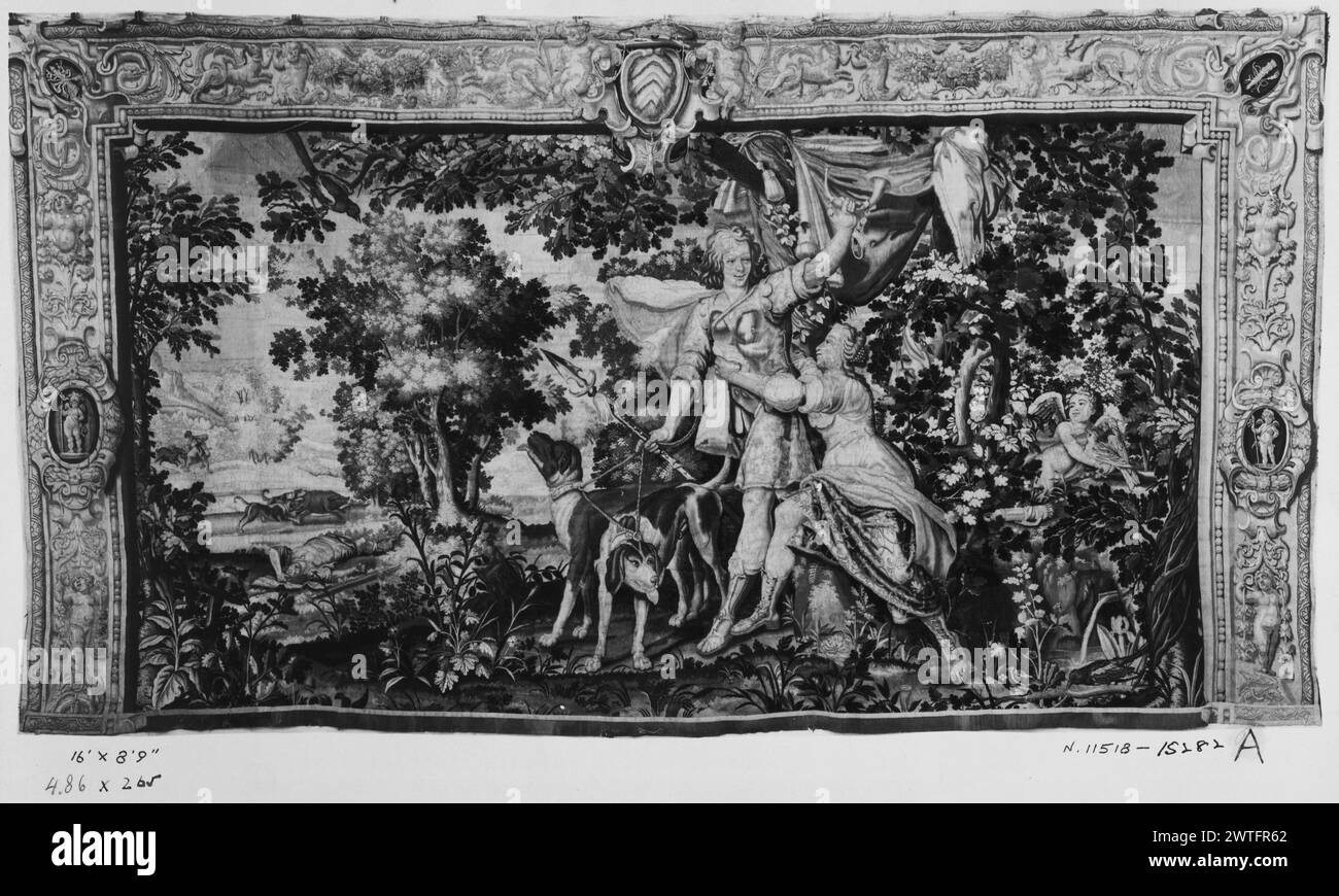 Venus (Aphrodite) trying to prevent Adonis from going hunting. Vouet ...