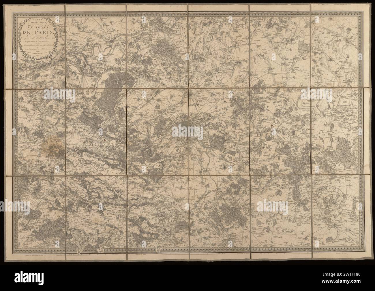 Carte topographique des environs de Paris : dressée d'après celle des ...