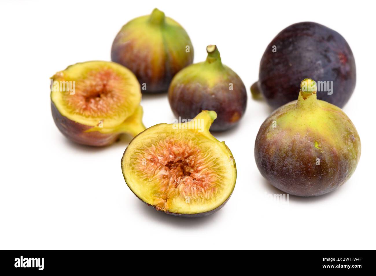 Fresh figs isolated on white background with clipping path, whole and ...