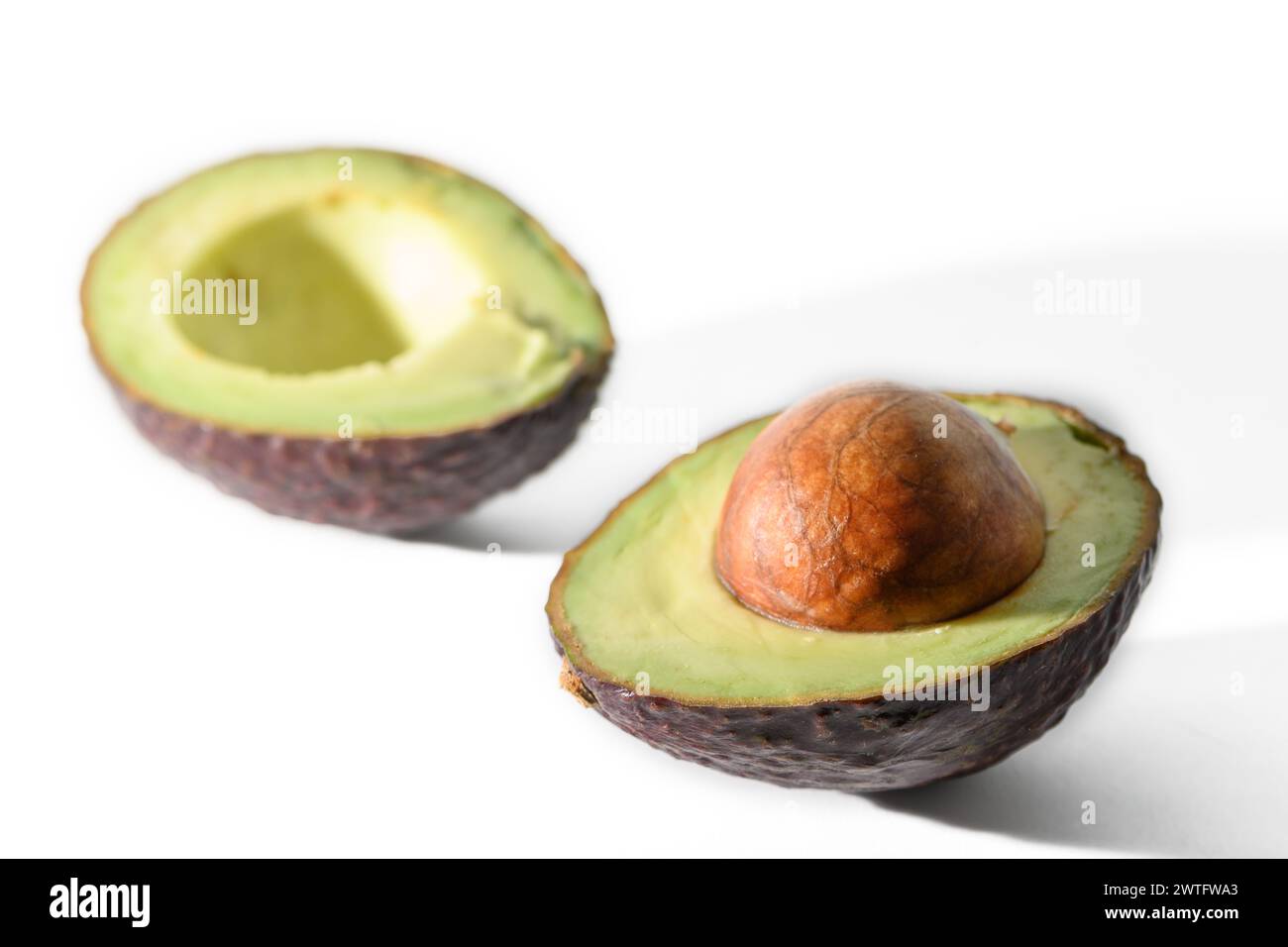Avocado isolated on white background. avocado sliced closeup Stock ...