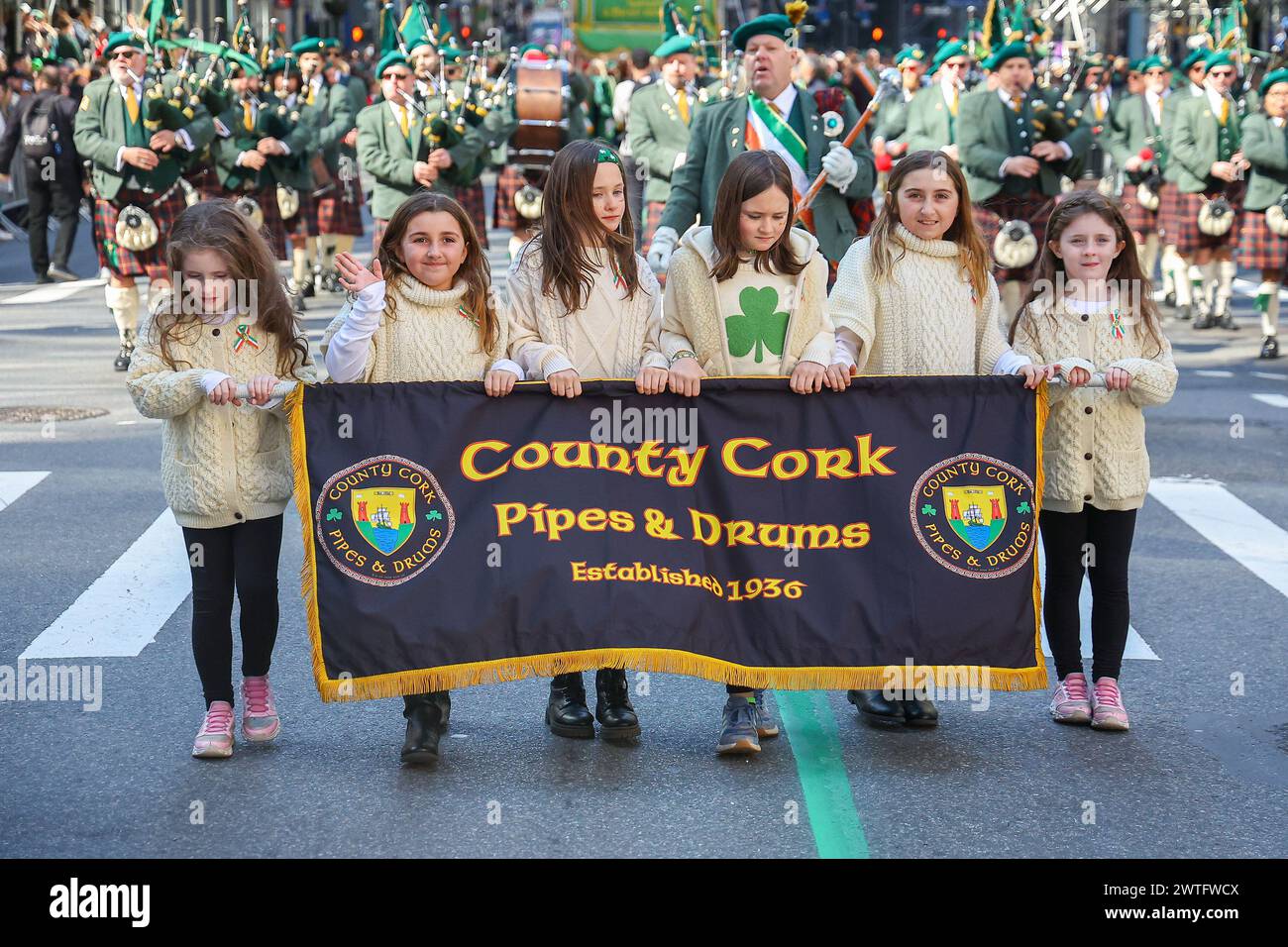 The County Cork Pipe and Drums march in the St. Patrick's Day Parade on ...
