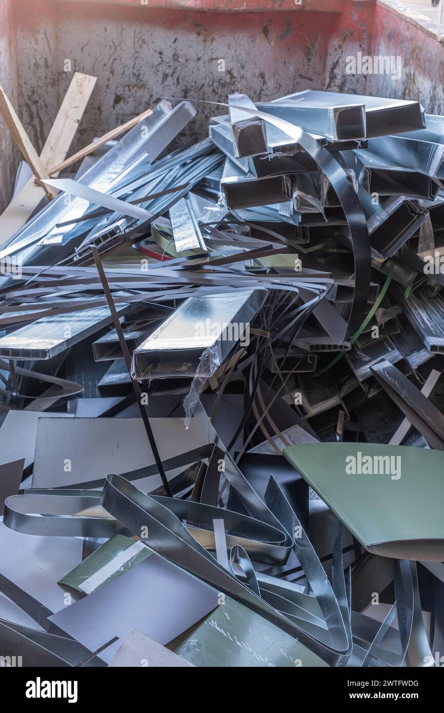 Scrap Metal in Junkyard ready for recycling Stock Photo - Alamy