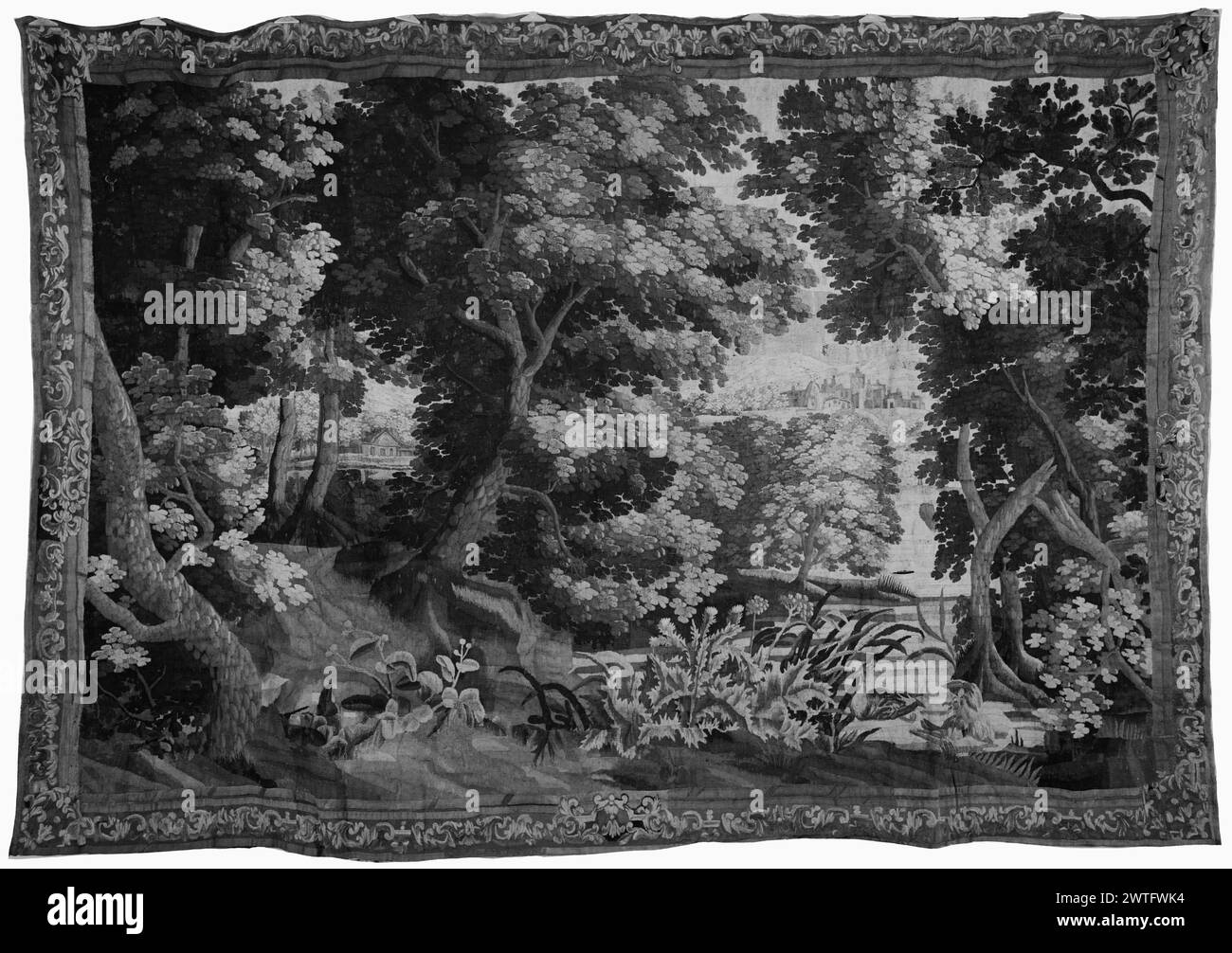 Landscape with thistles in foreground. unknown c. 1700-1750 Tapestry ...