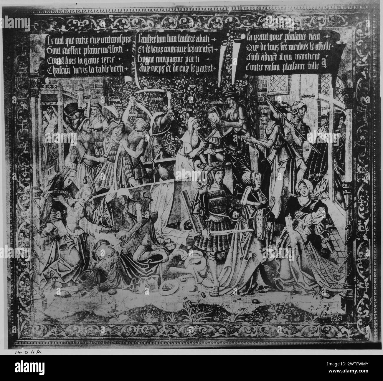 Upheaval at the Banquet. unknown c 1500-1530 Tapestry Materials ...