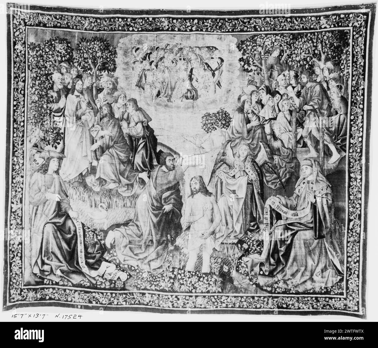 Public life of Christ: Baptism of Christ in river Jordan. unknown c ...