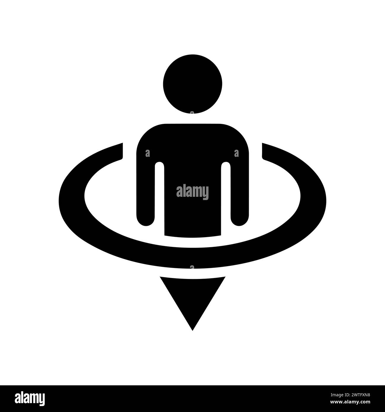 360 degree person icon. Person rotation symbol. 360 degrees virtual ...