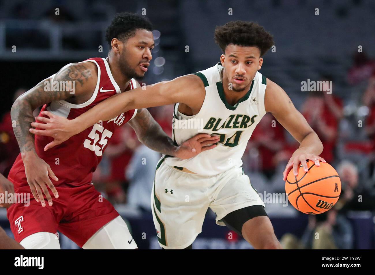 Fort Worth, Texas, USA. 17th Mar, 2024. UAB's EFREM JOHNSON (24) moves ...