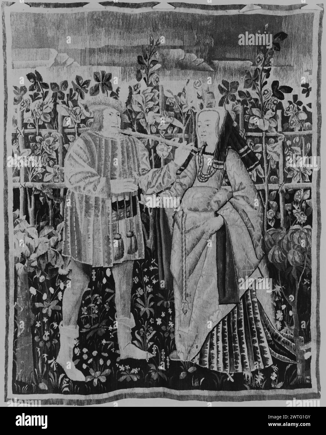 Gentleman and lady in landscape. unknown c. 1500-1525 Tapestry ...